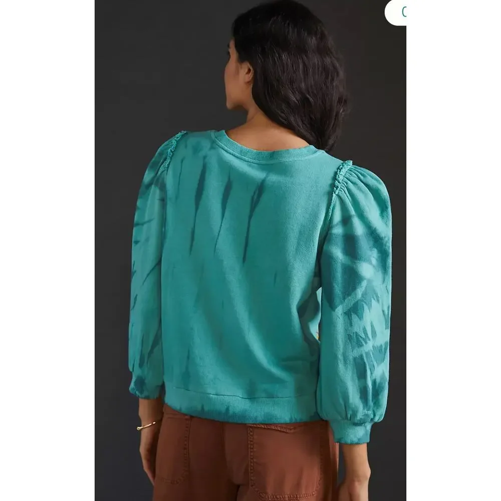 Pilcro | Tops | Anthropologie Pilcro Tiger Appliqued Sweatshirt Xl Teal ...